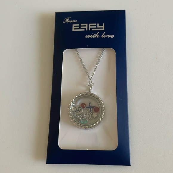 Effy | Jewelry | Effy Locket With 8 Charms Blue And Red Jewels Ship ...